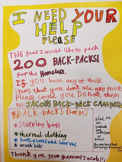Backpacks for the Homeless :: Wentworth Primary School